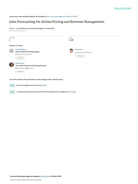 Joint Forecasting Paper Pdf Business