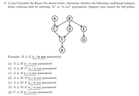 Solved 9 7 Pts Consider The Bayes Net Shown Below