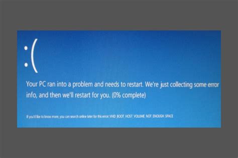 How To Fix Vhd Boot Host Volume Not Enough Space Bsod