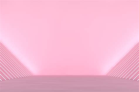빈 콘크리트 바닥과 분홍색 벽 배경현대 쇼룸의 추상적 인 인테리어 디자인 홀 또는 무대 3d 일러스트 0명에 대한 스톡 사진 및 기타 이미지 Istock