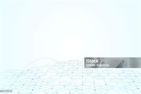 기술 배경 및 과학 스타일에서 추상 육각 분자 구조 의료 디자인입니다 벡터 일러스트 레이 션 흰색에 대한 스톡 벡터 아트 및 기타 이미지 Istock