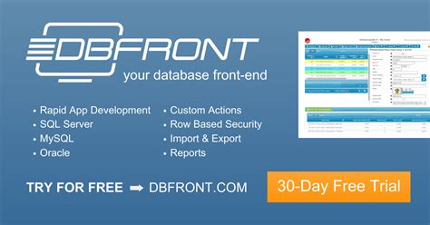 Database Front Dbfront Your Database Front End Solution Dbfront