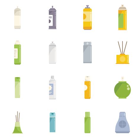 Air Freshener Icons Set Flat Vector Auto Breathe 16817310 Vector Art At Vecteezy