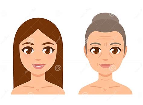 年轻老妇人的面孔插图 向量例证 插画 包括有 胶原 人们 白种人 艺术 更年期 查出 纵向 270460139