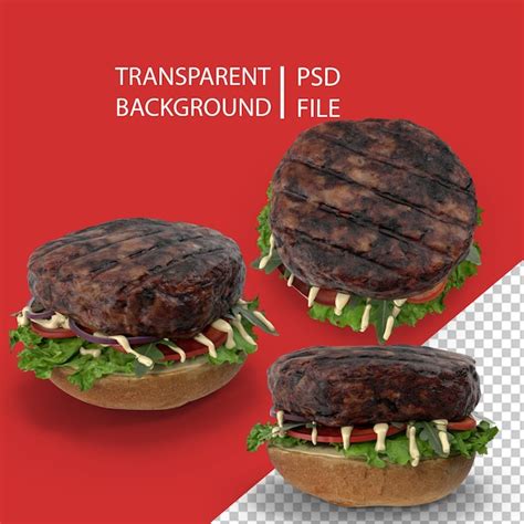 Premium Psd Burger Open No Cheese Png