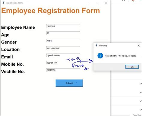 Solved Create A Employees Registration Form Using Python And Chegg