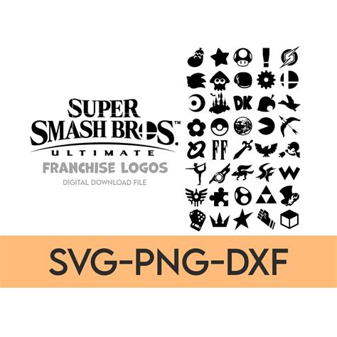 Super Smash Bros Ultimate Franchise Logo Digital Download Svg Png Dxf