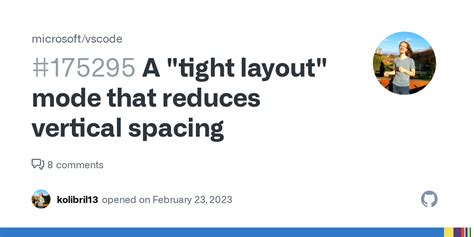 A Tight Layout Mode That Reduces Vertical Spacing · Issue 175295 · Microsoft Vscode · Github