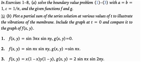 Solved In Exercises A Solve The Boundary Value Chegg