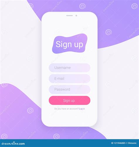 Clean Mobile Ui Design Concept Login Application With Password Form Window Vector Stock