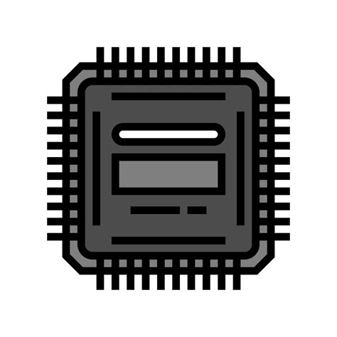 Microcontroller Electronic Component Color Icon Vector Illustration
