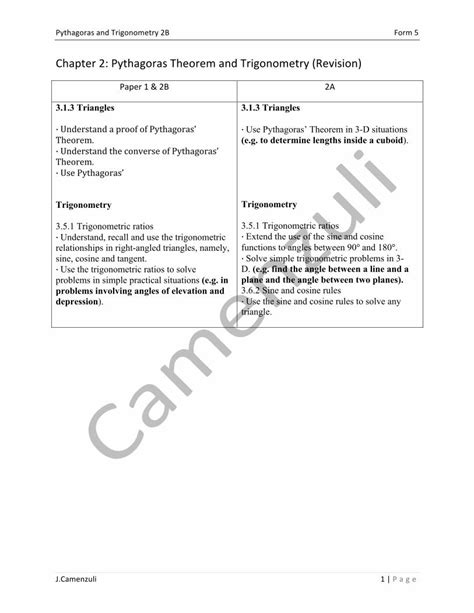 PDF Pythagoras Theorem And Trigonometry Notes Chapter 2 It Is