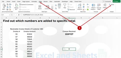 Find Out Which Numbers Add Up To A Total In Excel Learn Excel And Sheets