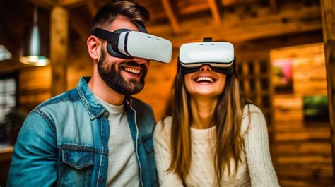 3d 고글을 착용하고 가상 현실을 탐험하며 흥미진진한 신기술에 빠져드는 모험심이 강한 젊은 커플 소매점 소매 가전 배경 일러스트 및 사진 무료 다운로드 Pngtree