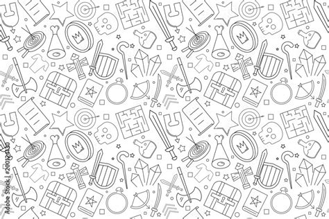 Vector Rpg Pattern Rpg Seamless Background Stock Vector Adobe Stock