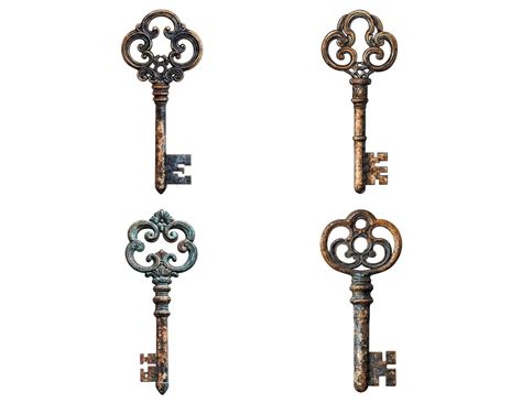 12 Antique Key Png Clipart Vintage Ornate Keys Art High Quality Clip