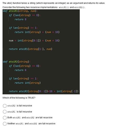 Solved Consider A Recursive Function De Ctobin Decimal