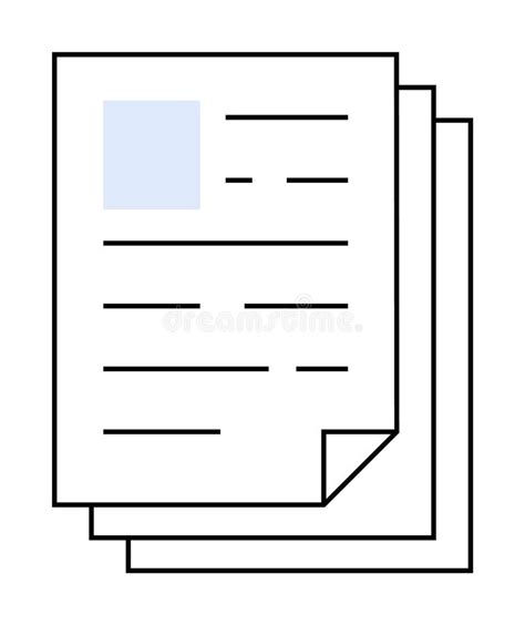 Stack Of Documents With Highlighted Section Representing Organized Office Paperwork Stock