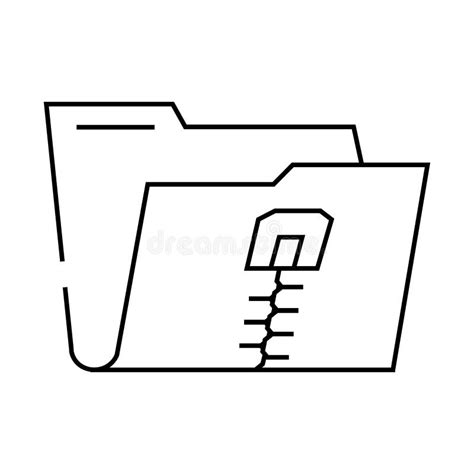 Archive Folder Line Icon Vector Illustration Stock Vector