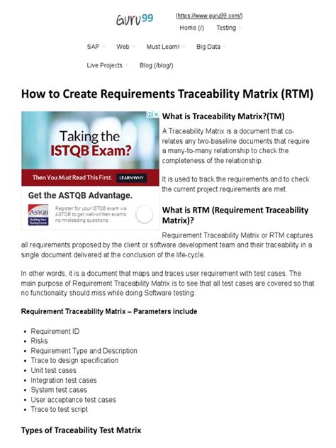 How To Create Requirements Traceability Matrix Rtm Pdf Software Testing Software Release