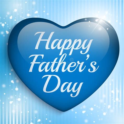 Happy Fathers Day Blue Heart Background Stock Vector Illustration Of