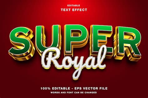 Premium Vector Super Royal 3d Editable Text Effect