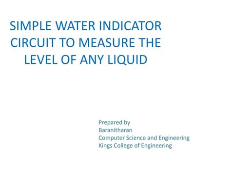 Project Report On Water Level Indicator Pdf