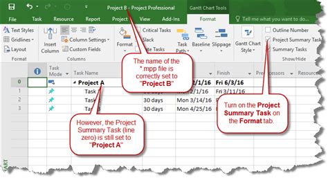 ms project summary task mahahq