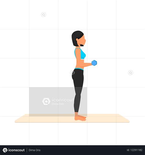 Woman Doing Curl Pulses With Dumbbells Animation Free Download People Animations Iconscout
