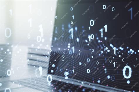 Premium Photo Creative Abstract Binary Code Hologram On Modern Computer Background Ai And