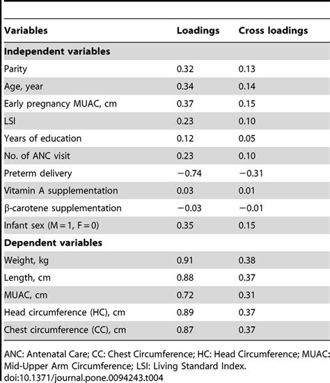 Canonical Weights Loadings And Cross Loadings For The 1st Composite Download Table