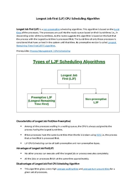 Shortest Job First Aaaa Shortest Job First Sjf Preemptive Non Preemptive Example What Is