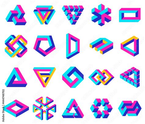 Geometric Impossible Shapes Paradox Triangle Square And Circular