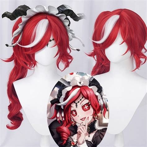 Identity V Cosplay Priestess Fiona Gilman Crimson Costume Red Wig