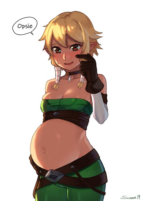 Rule 34 1girls Bare Midriff Belly Big Belly Blonde Hair Blush Brown