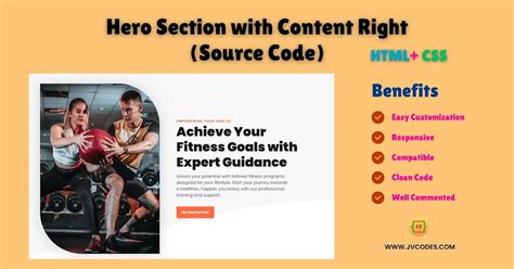 Responsive Hero Section With Content Right Using Html And Css