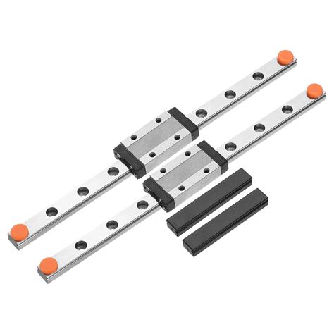 Uxcell 2pcs Mgn9 200mm Linear Guide Rail With 2pcs Mgn9h Sliding Carriage Block Bearing Steel
