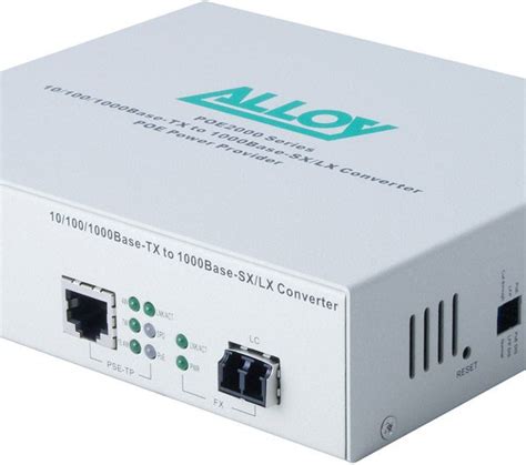 Alloy Poe3000sc 10 100 1000base T Poe Rj 45 To 1000base Sx Multimode