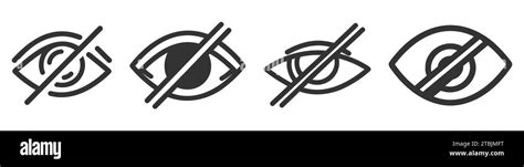 Show Password Icon Set Pack Collection Eye Symbol Vector Vision Hide From Watch Icon Secret