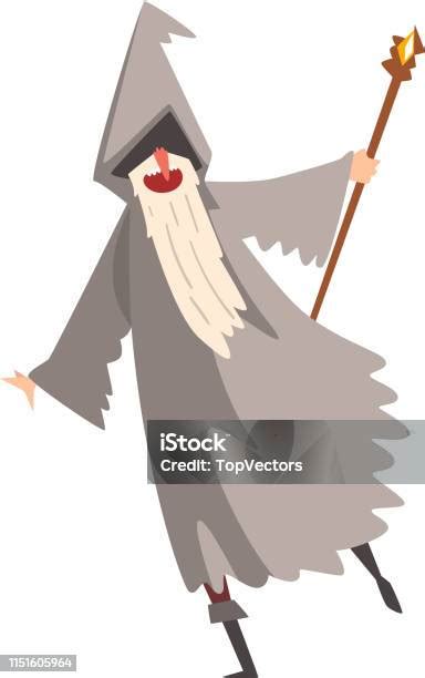 마법의 직원 수염 마법사 캐릭터 착용 맨 틀과 뾰족한 모자 벡터 일러스트와 노인 남성 마법사 가공의 인물에 대한 스톡 벡터 아트 및 기타 이미지 Istock