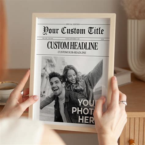 Custom Newspaper Print Digital Download Personalized Newsprint