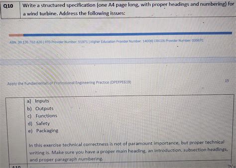 solved q10 write a structured specification one a4 page