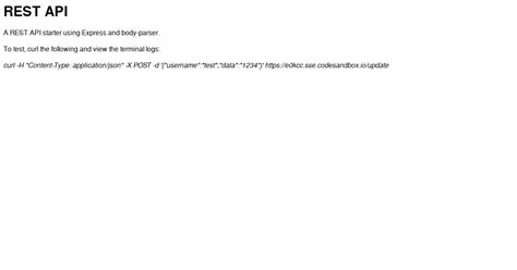 Fake API Codesandbox