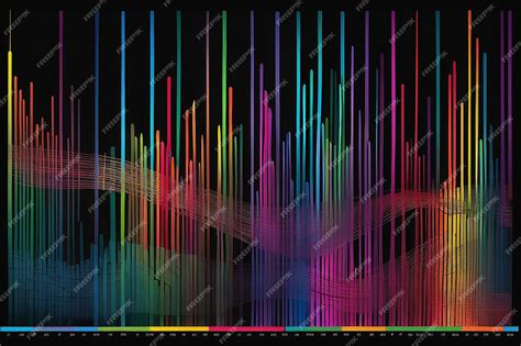 Premium Ai Image A Colourful Graph Of Verticle Lines Overlaying Each