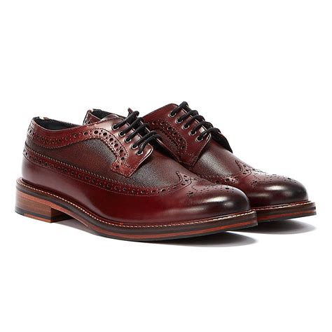 Ben Sherman Archie Brogue Mens Burgundy Shoes