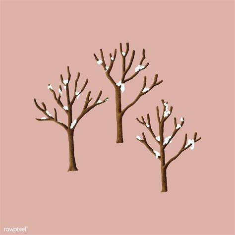 Snow Covered Trees In The Winter Illustration Free Image By Rawpixel Com Christmas Tree With