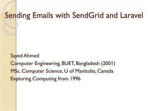 Ppt Sending Emails With Sendgrid And Laravel Powerpoint Presentation