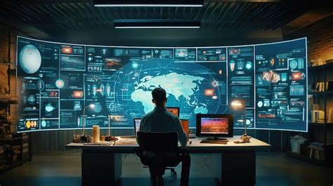 디지털 트랜스포메이션 변경 관리 및 사용자 인터페이스를 통한 수동 작업미래 혁신 기술 제너레이티브 Ai 프리미엄 사진