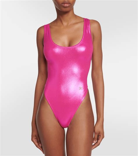 Metallic Swimsuit In Pink Dolce Gabbana Mytheresa
