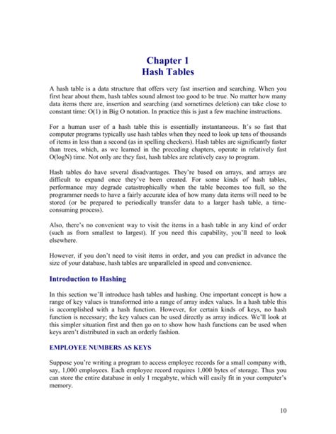 Chapter 1 Hashing